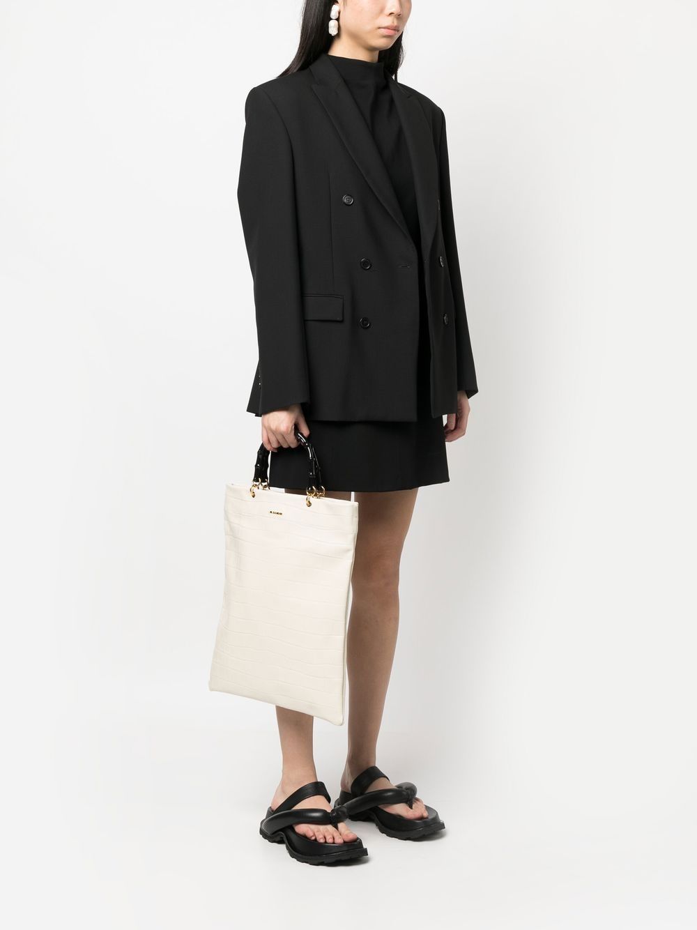 JIL SANDER Jil Sander Crocodile-Effect Leather Tote