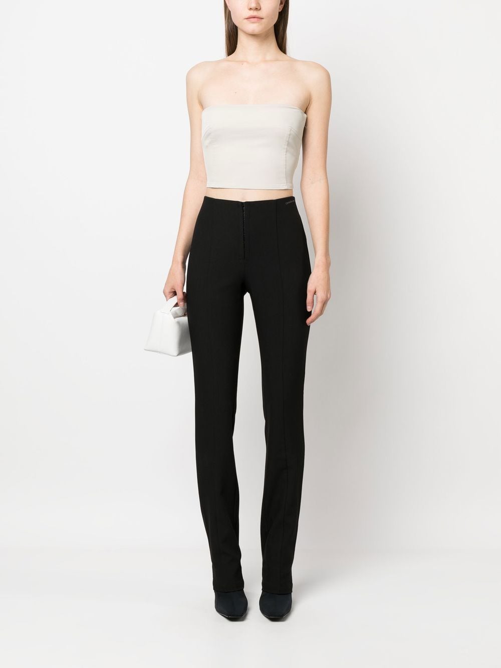 CALVIN KLEIN Calvin Klein Jeans Embroidered Logo High-Waist Trousers