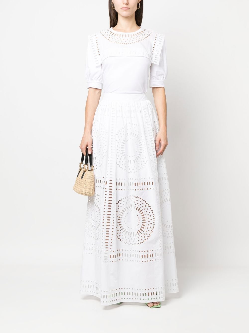 ALBERTA FERRETTI Alberta Ferretti Broderie Anglaise Maxi Skirt