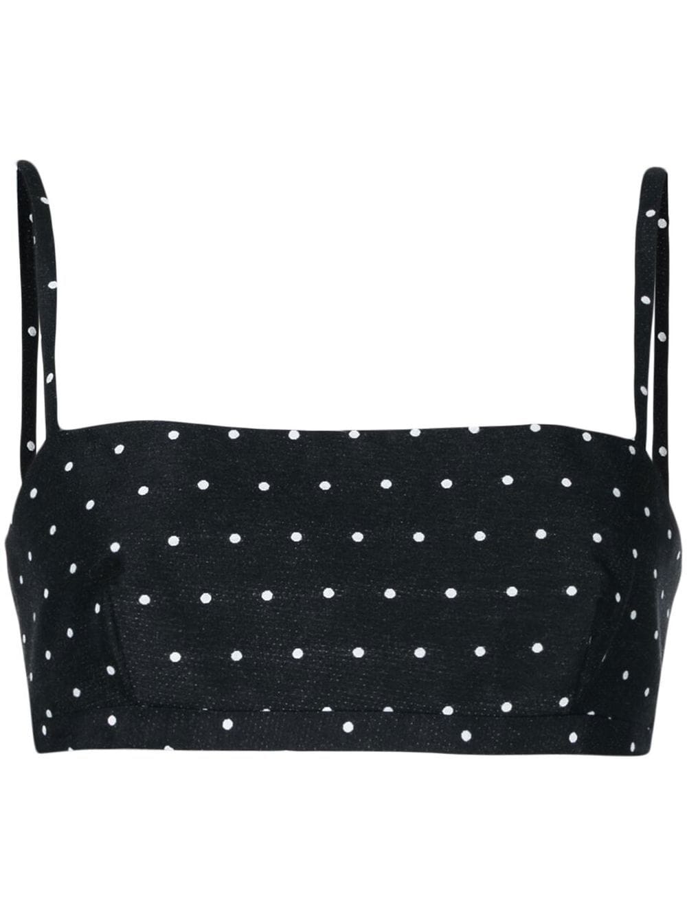 EDIKTED EDIKTED Presley Stripe & Polka Dot Foldover Tube Top