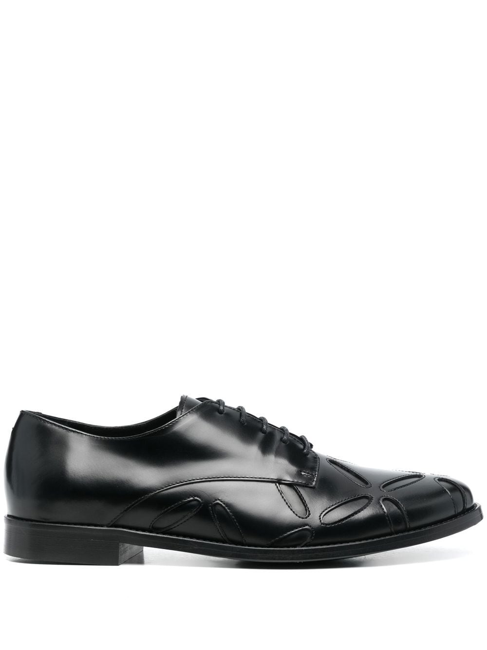 Stefan Cooke Slashed Jazz Derby Shoes In Black - 45% Off