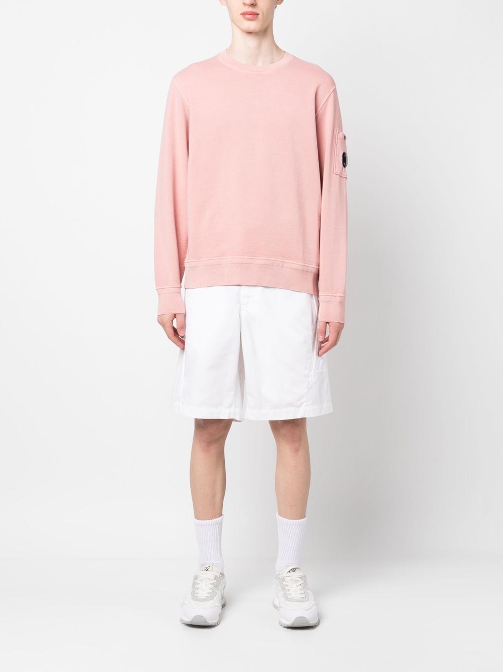 C.P. COMPANY Logo-Print Belted-Waist Shorts