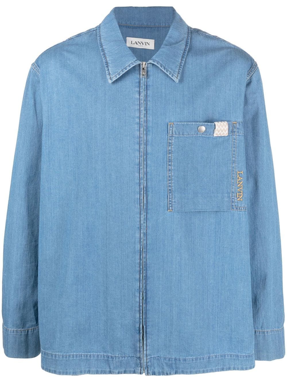 LANVIN zip-up denim shirt