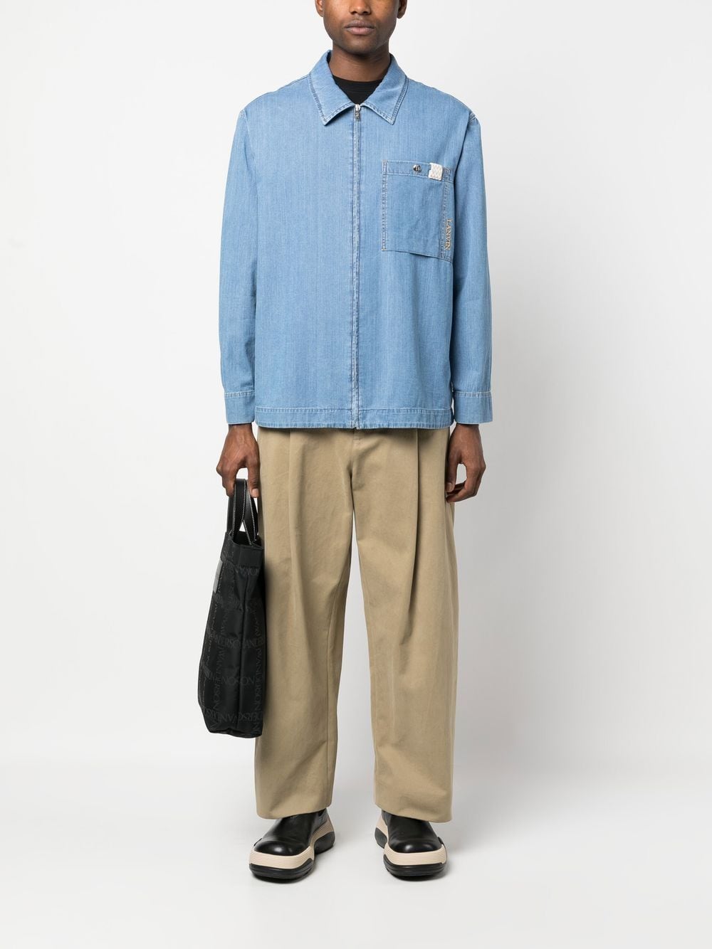 LANVIN zip-up denim shirt