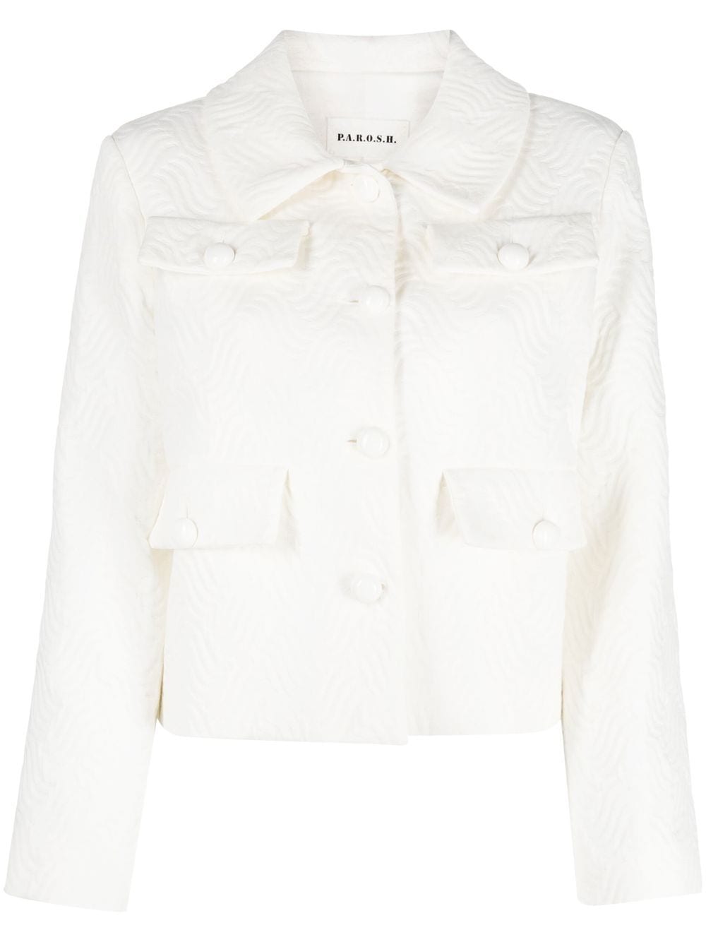 P.A.R.O.S.H embossed-texture cropped jacket