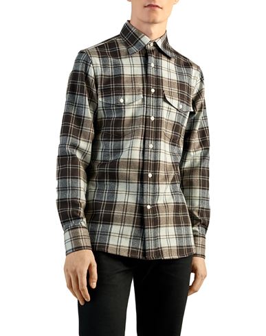DUNHILL man shirt chocolate brown size s cotton