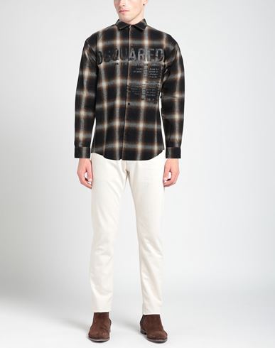 DSQUARED2 man shirt brown size 36 cotton