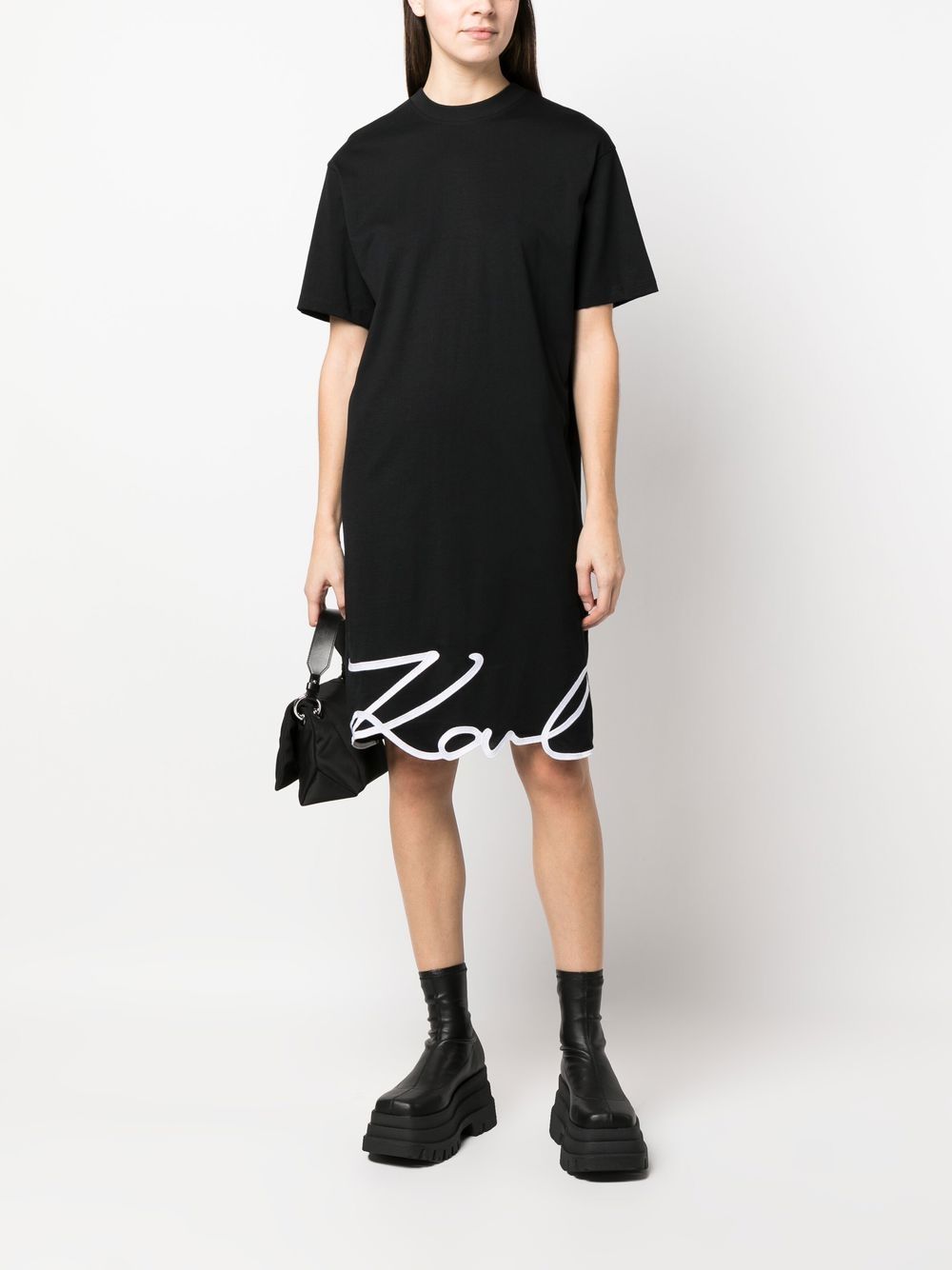 KARL LAGERFELD Karl Lagerfeld signature hem organic-cotton dress