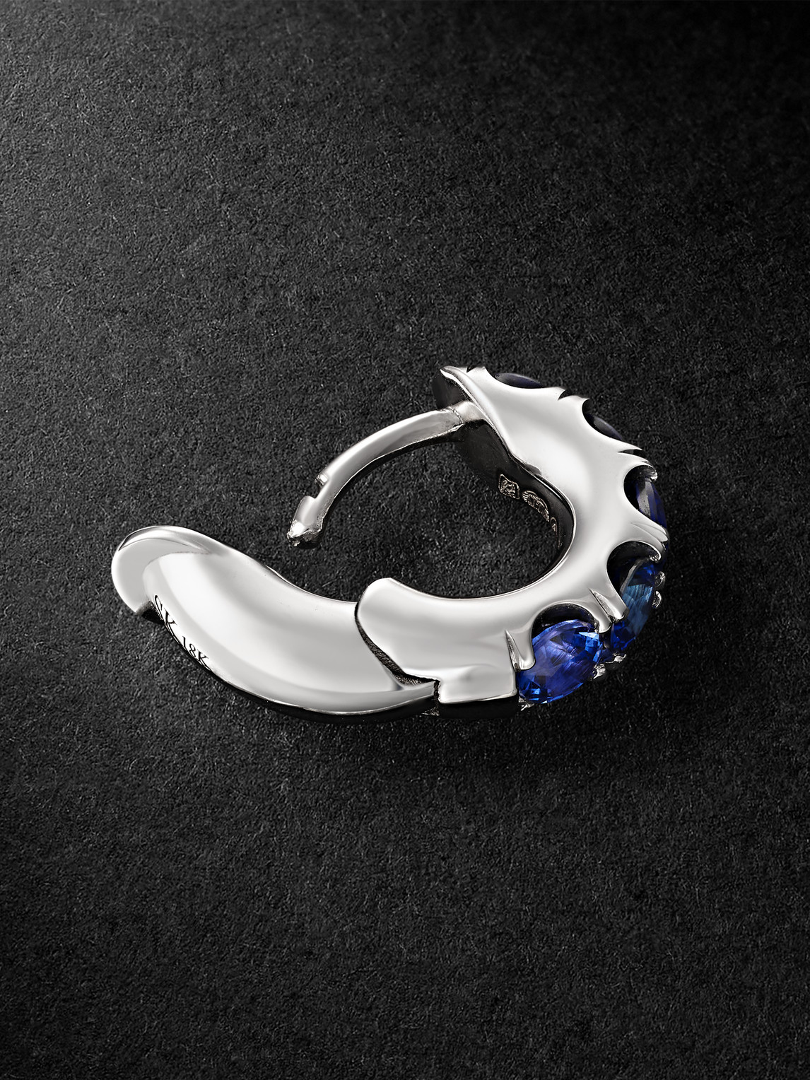 Spinelli Kilcollin Mini Macro 18-Karat Sapphire Single Hoop