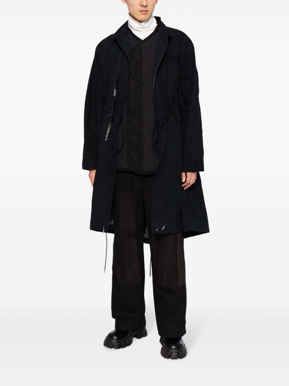 SACAI Zip-Up Long-Sleeve Coat