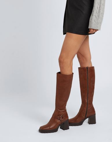 8 BY YOOX 8 by YOOX Calfskin High Boots with Buckle Detail