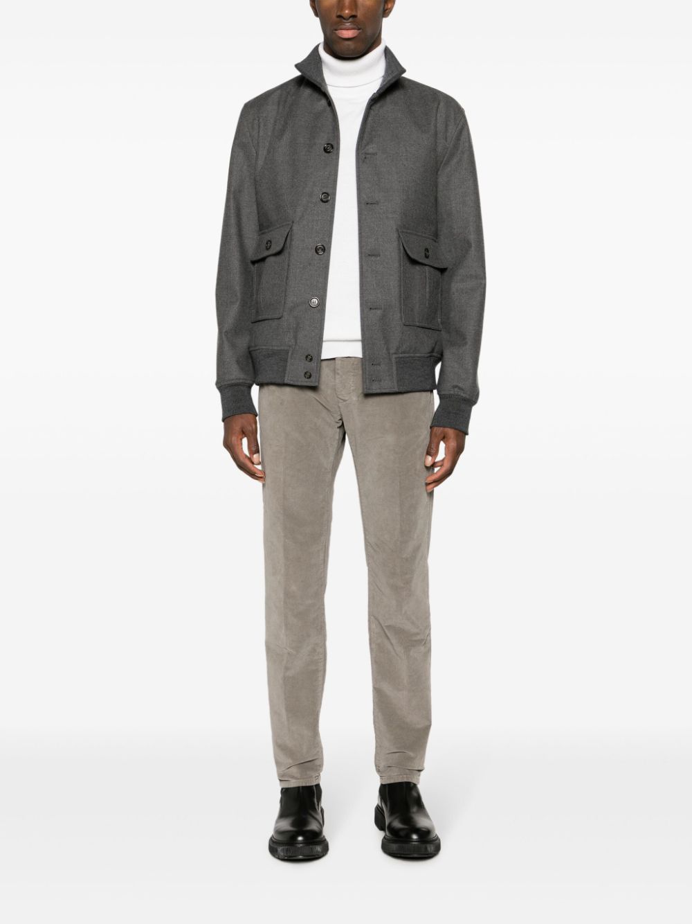INCOTEX Slim-Cut Cotton Trousers