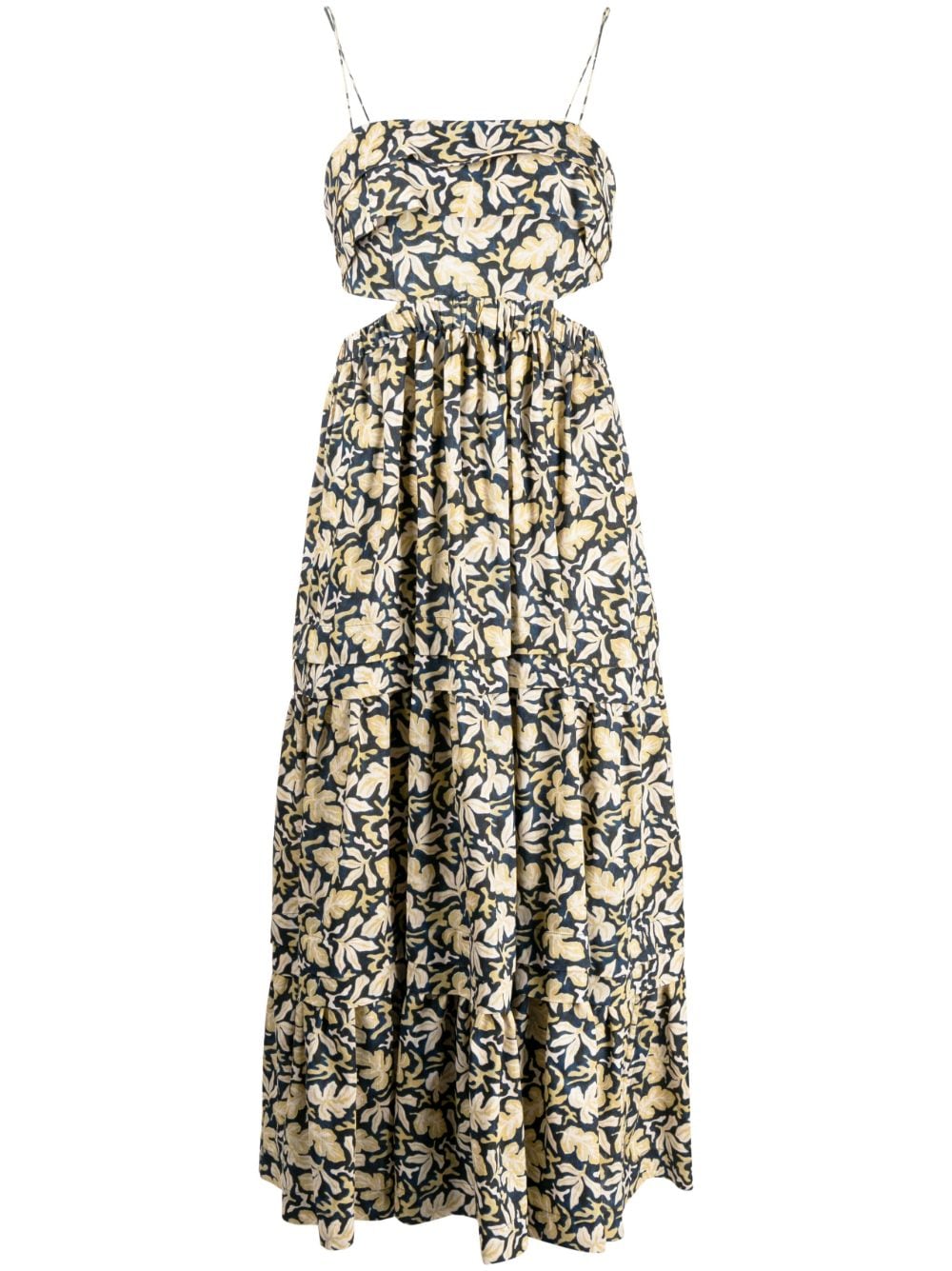 Acler Cranbrook Forest-Print Midi Dress In Blue - 66% Off | Editorialist