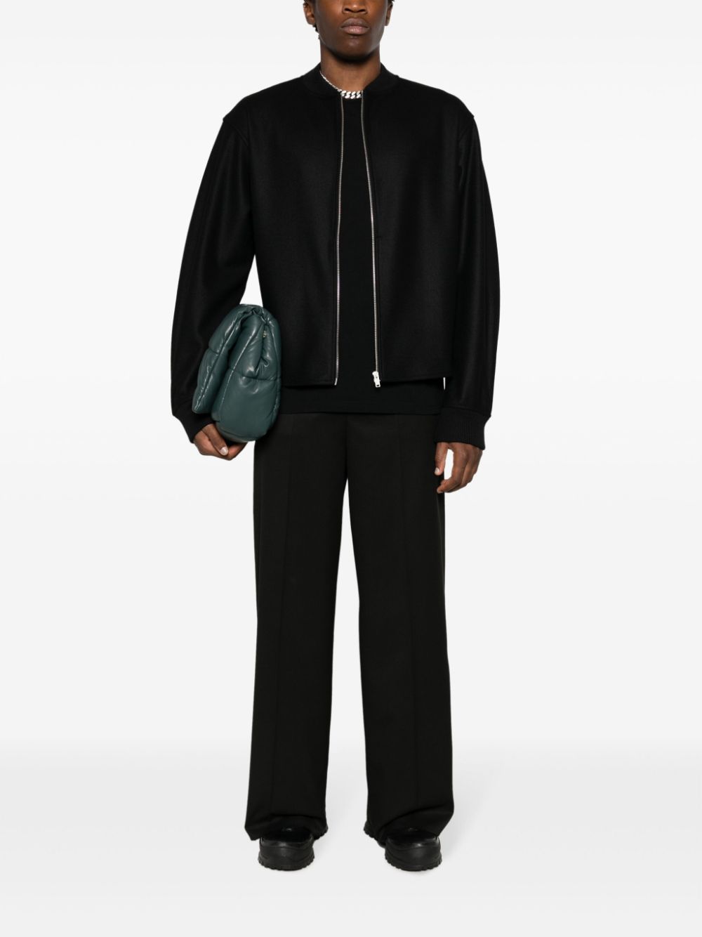 JIL SANDER Jil Sander Band-Collar Wool Bomber Jacket