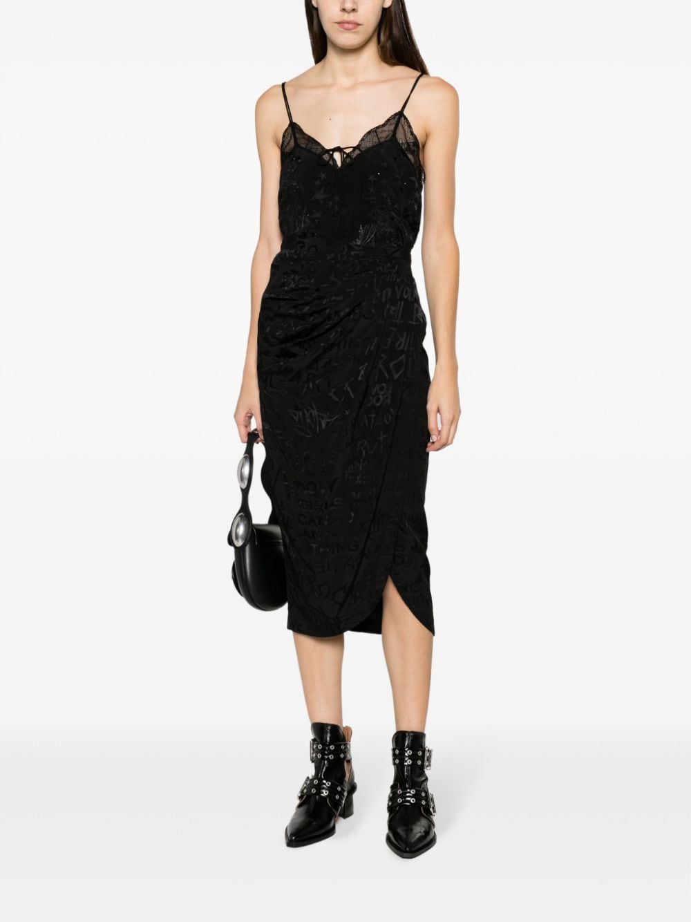 ZADIG&VOLTAIRE Jamelia Jacquard Draped Silk Skirt