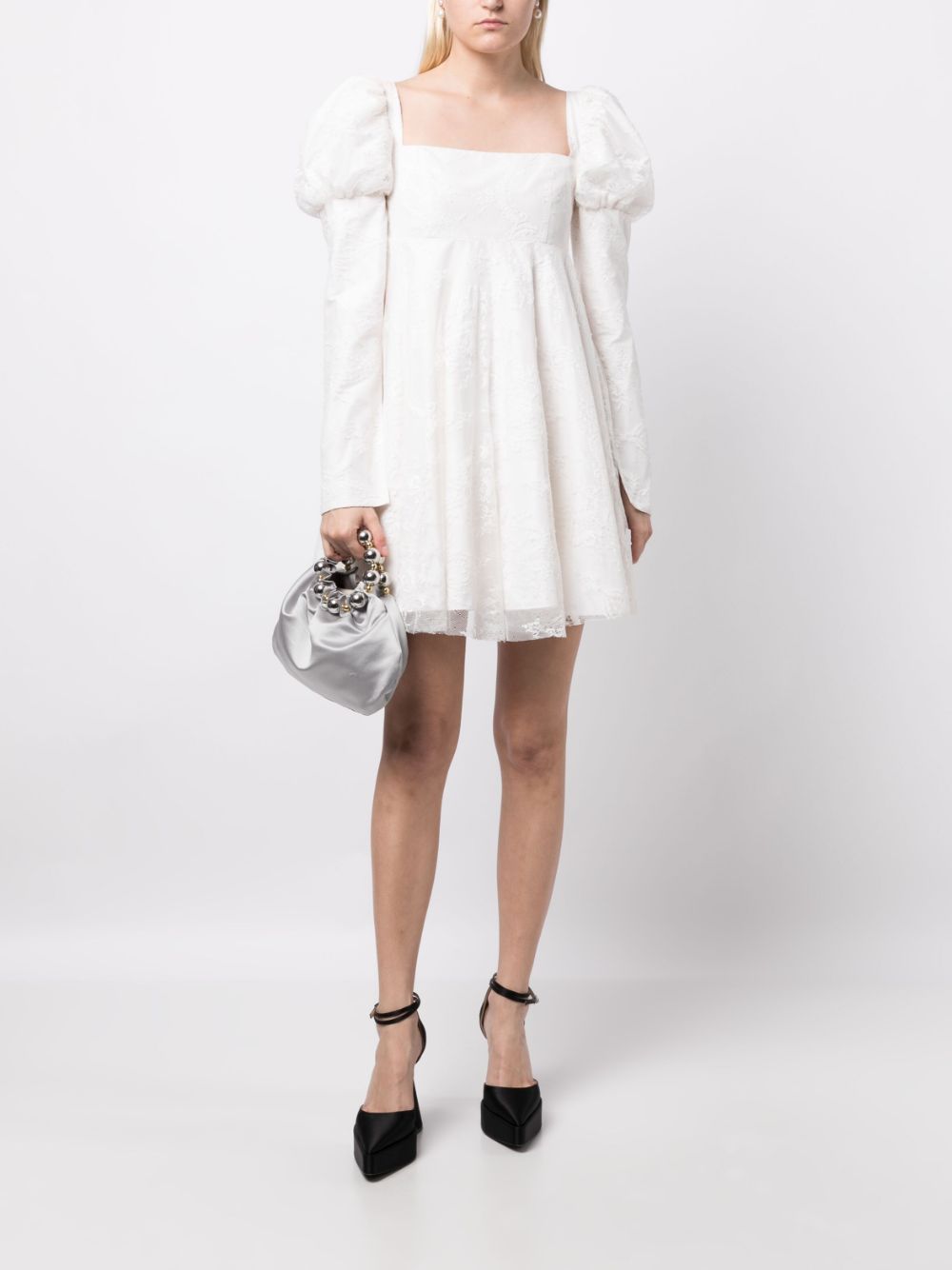 MACGRAW Macgraw Romantic Juliet-Sleeved Short Dress