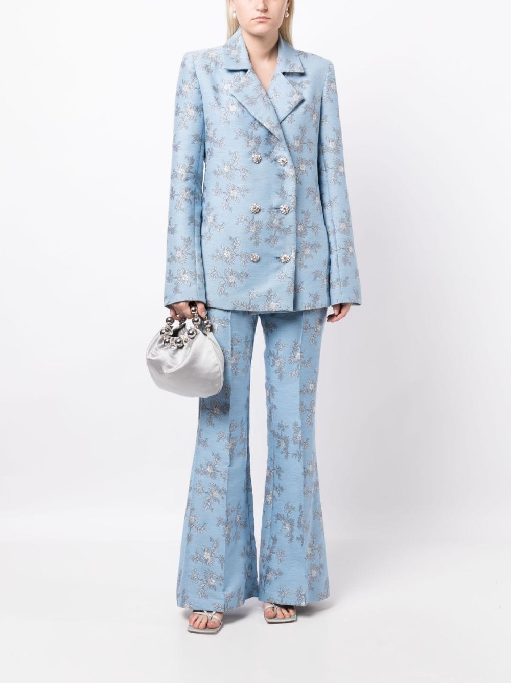 MACGRAW Macgraw Circa 72 Floral-Jacquard Flared Trousers