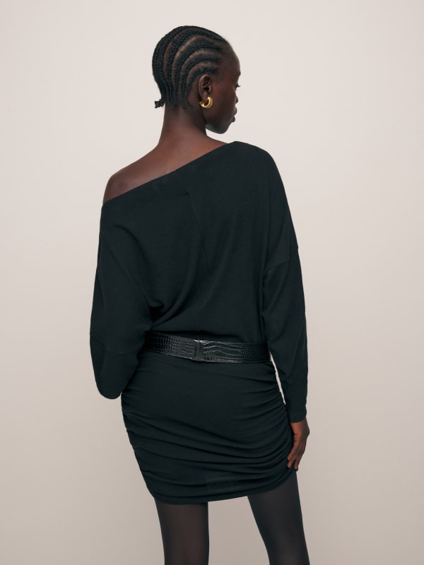 reformation kyan knit dress In Black - 70% Off Stretch sweater