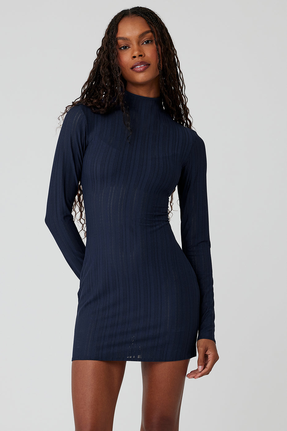 navy blue alo dress Euphoria Long Sleeve Dress Top