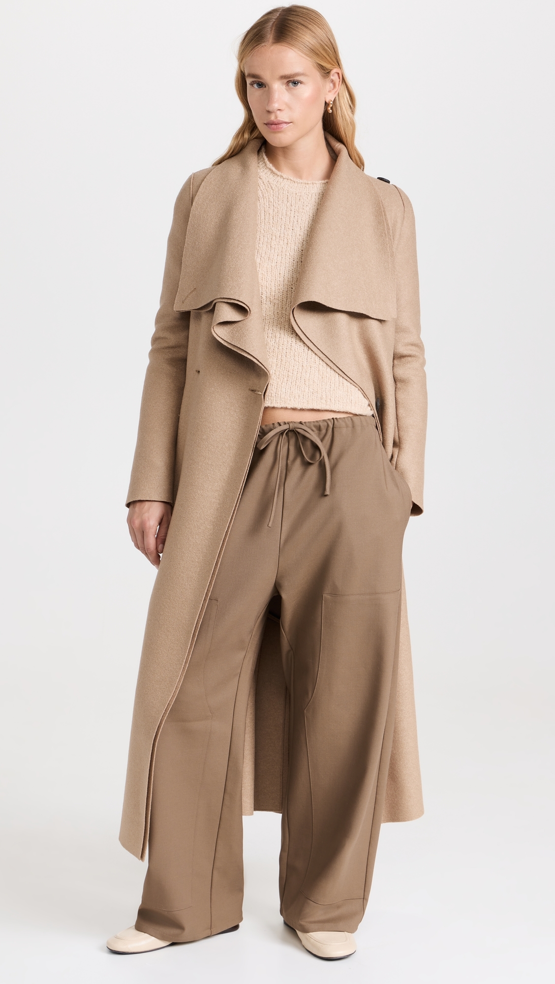 HARRIS WHARF LONDON Harris Wharf London Long Pressed Wool Volcano Coat