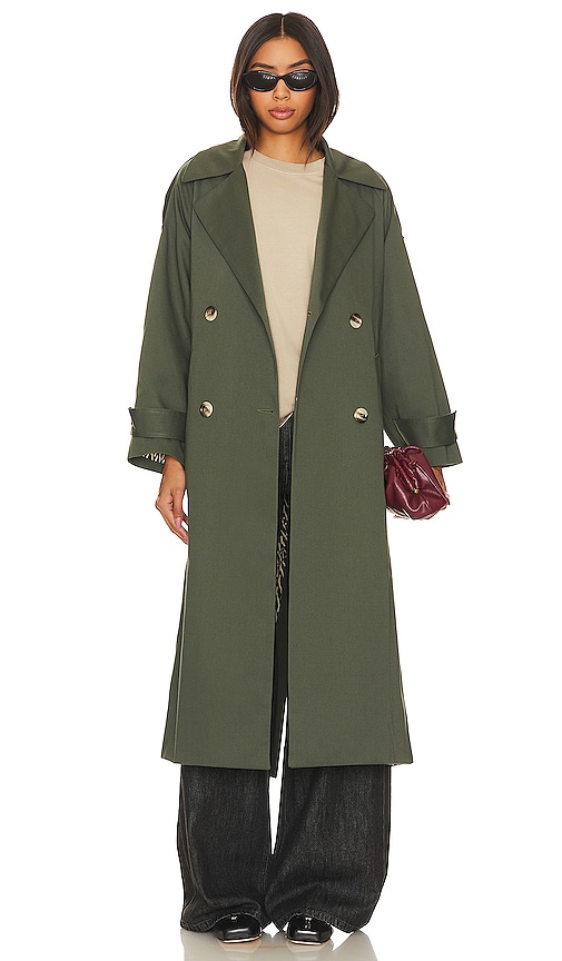 Musier Paris Dorothee Trench Coat In Green In Khaki - 30% Off