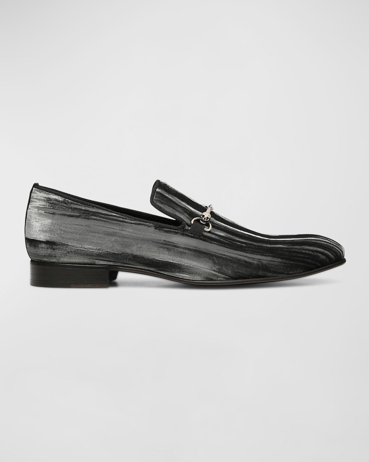 Donald Pliner Shawn Velvet Loafers - Gray | Editorialist