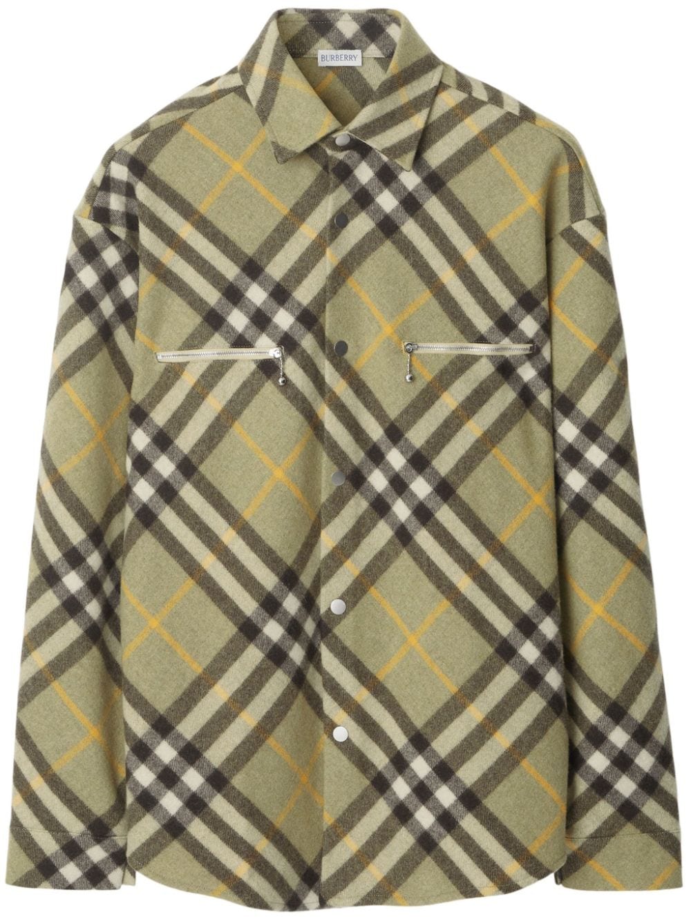 BURBERRY checked wool-blend shirt jacket