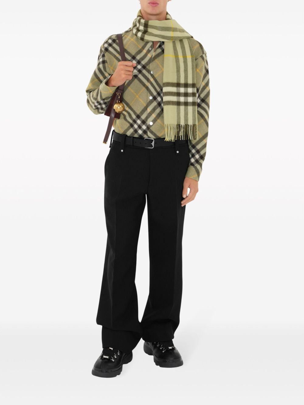 BURBERRY checked wool-blend shirt jacket