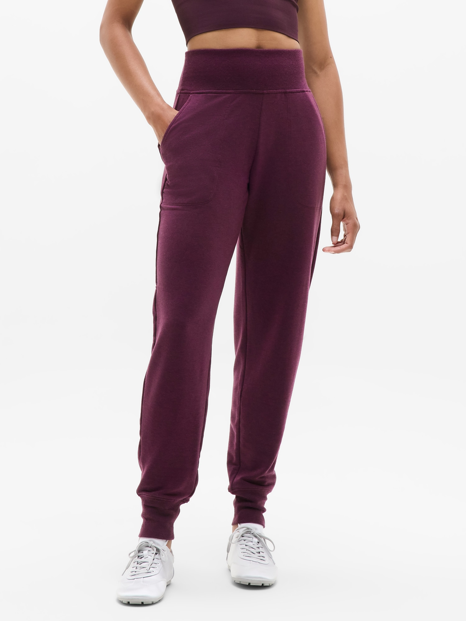 Athleta Coaster Luxe High Rise Jogger Spiced Cabernet Heather