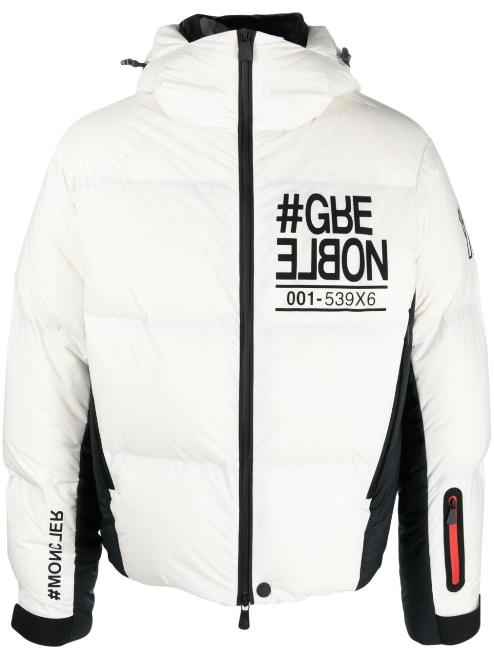 Moncler Logo-Print Hooded Puffer Jacket - White | Editorialist