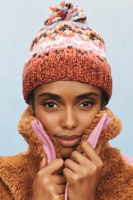 Forever Frantic Pom Pom Beanie In Red - 67% Off | Editorialist display picture 3