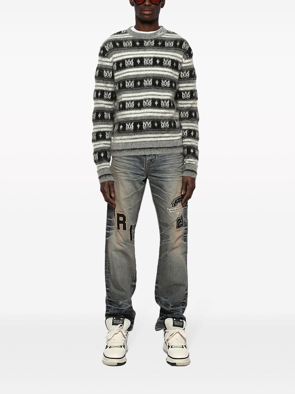 AMIRI AMIRI Logo-Patch Distressed Jeans