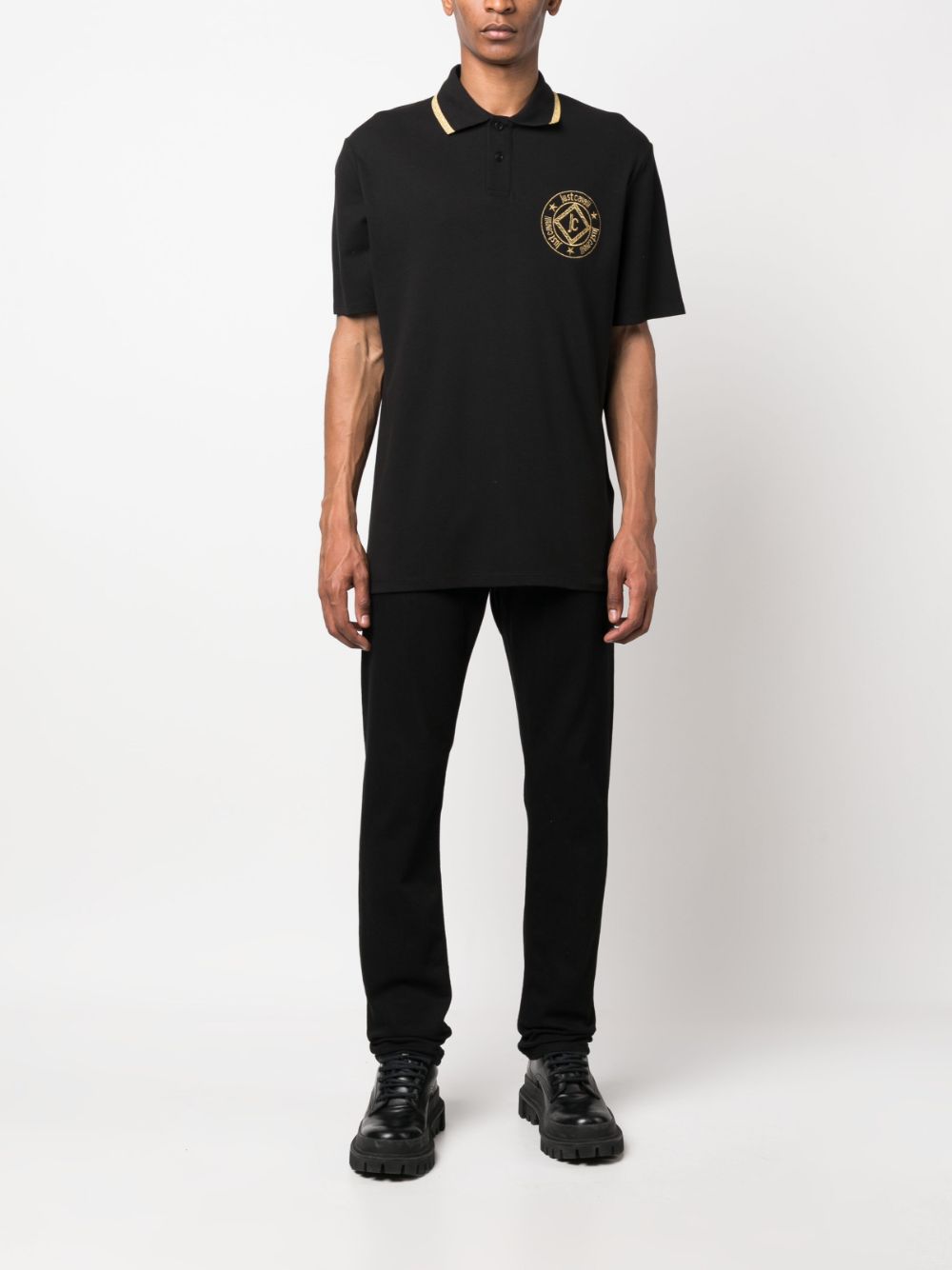 JUST CAVALLI embroidered-logo cotton polo shirt