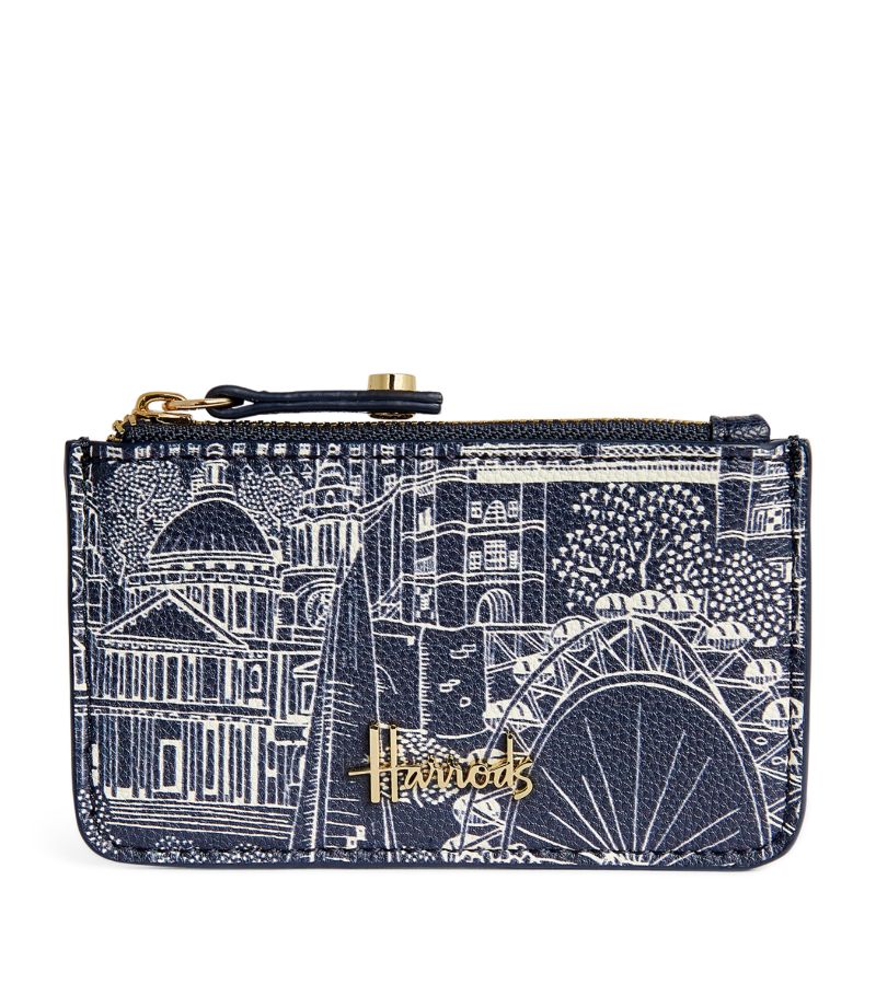 Harrods Landmarks Zipped Card Holder - Blue | Editorialist