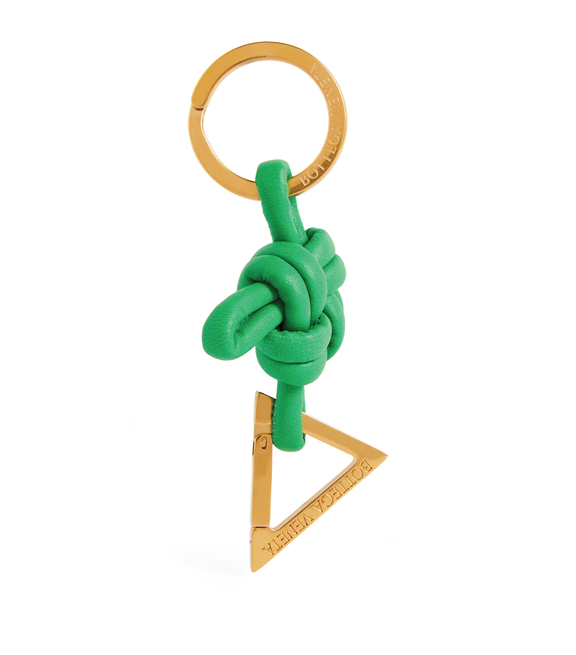 Bottega Veneta Leather Knot Keyring - Green | Editorialist