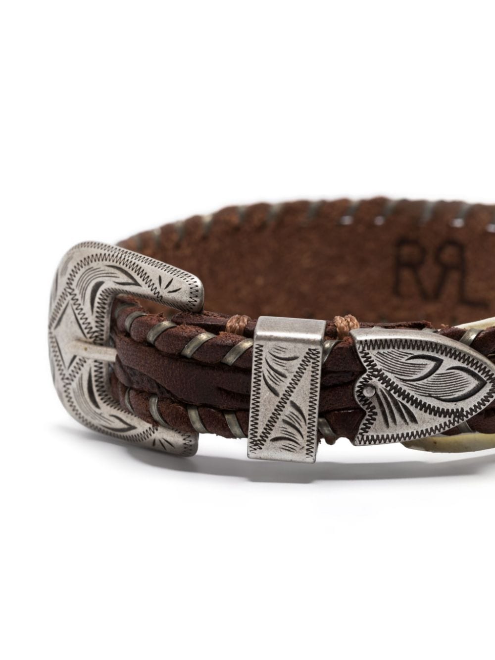 Ralph Lauren Buckle Leather Bracelet - Brown | Editorialist