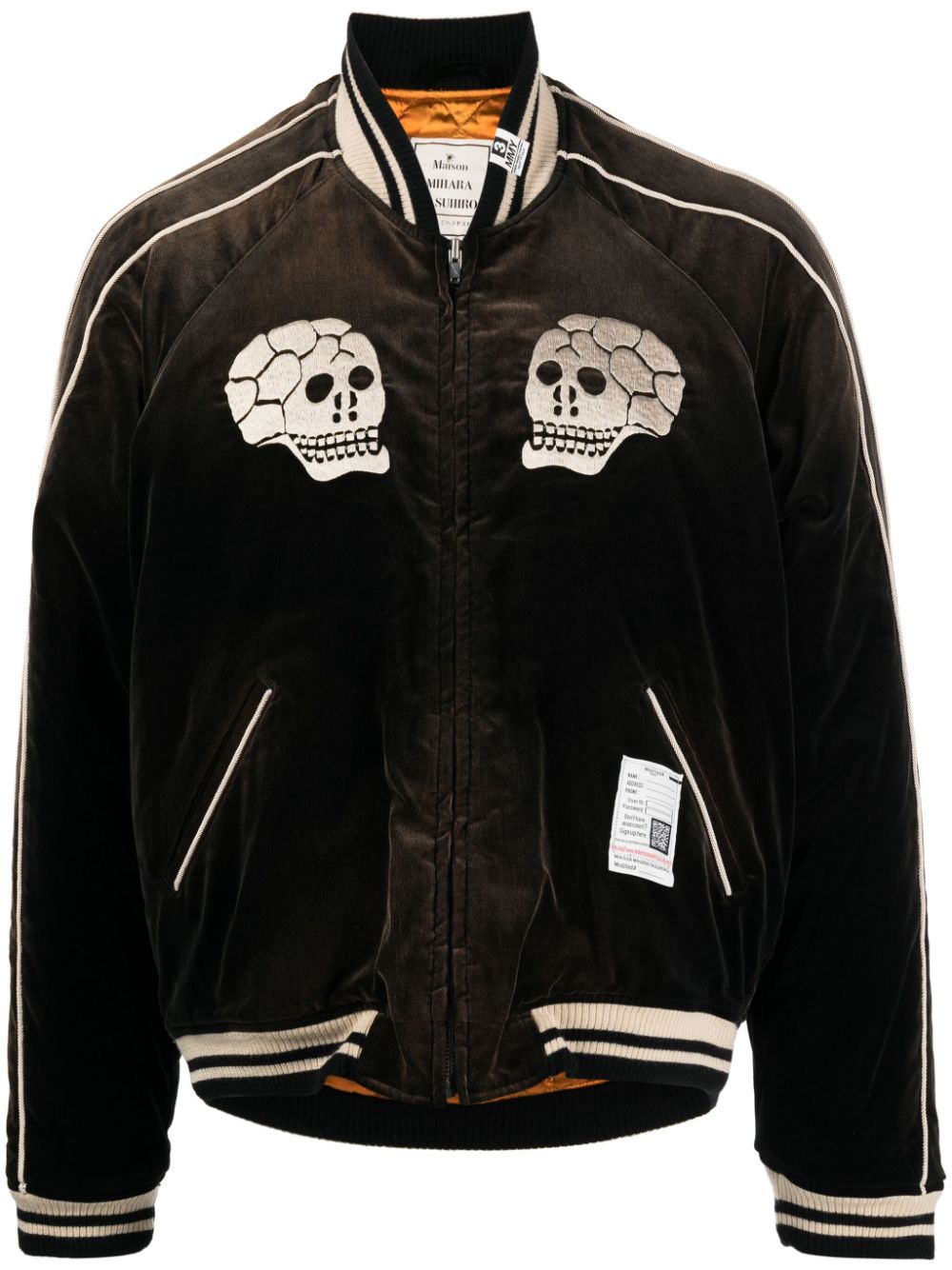 MIHARA YASUHIRO Souvenir Velvet Bomber Jacket