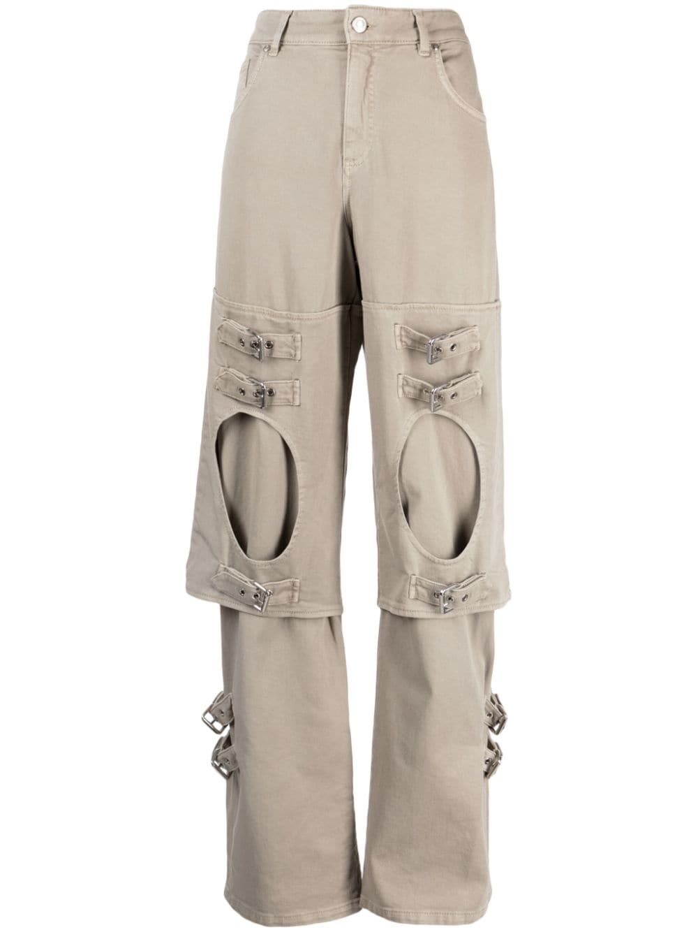BLUMARINE Blumarine Buckle Detailed Wide Leg Trousers