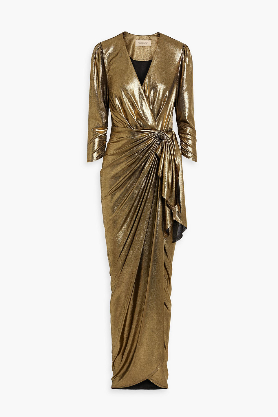 slim fit dress slacks Vince Sleeveless Draped Wrap Dress Gold Satin Size Small NEW – Celebrity  Owned main image 1