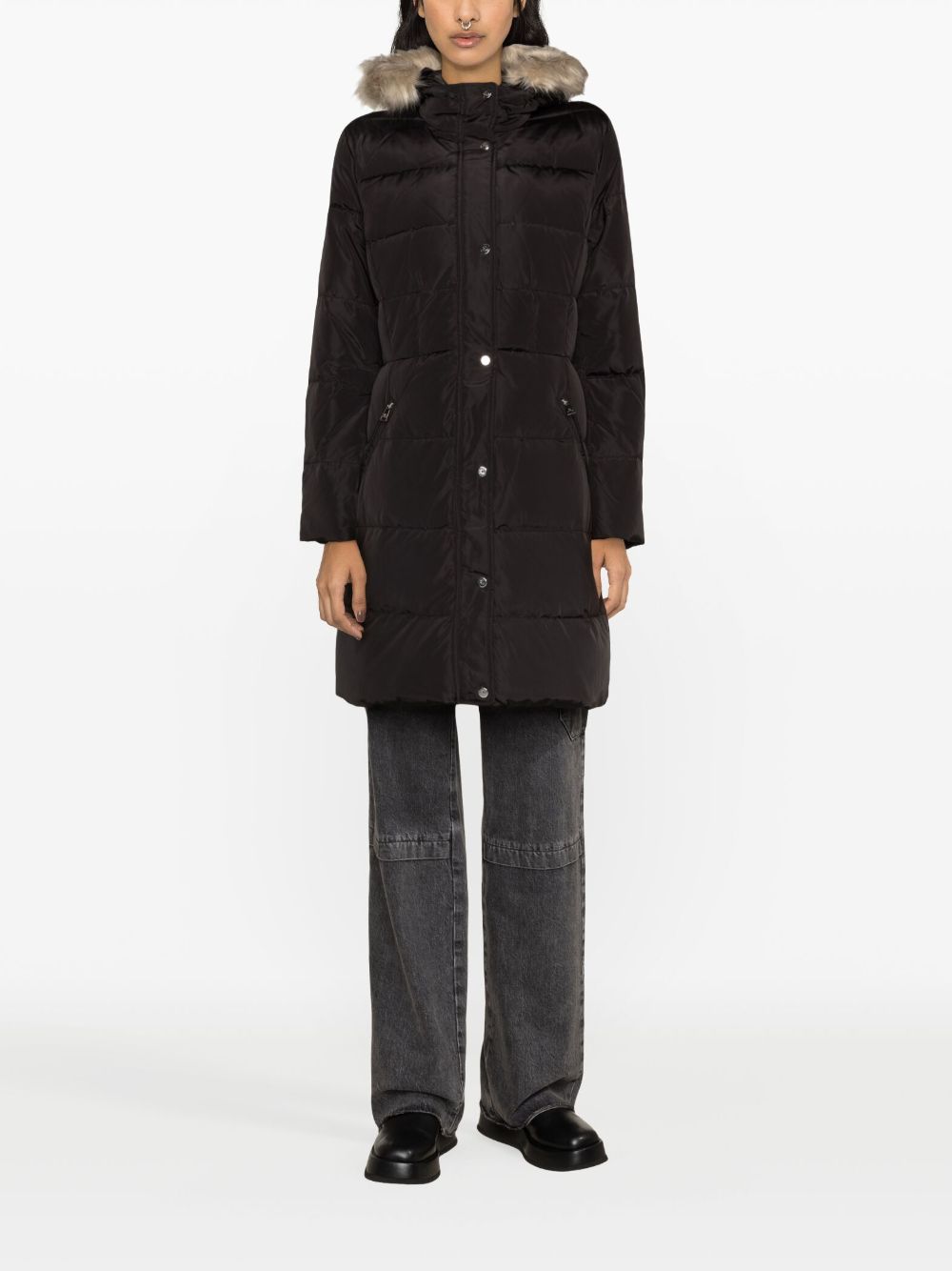 RALPH LAUREN Lauren Ralph Lauren Faux-Fur Trim Quilted Coat