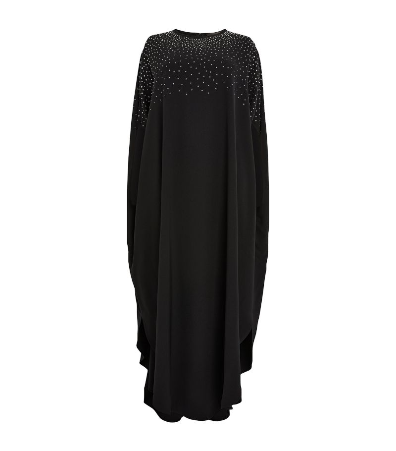 strapless open back dress Black Abaya Kaftan Henna Party Dress with Long Bell Sleeve