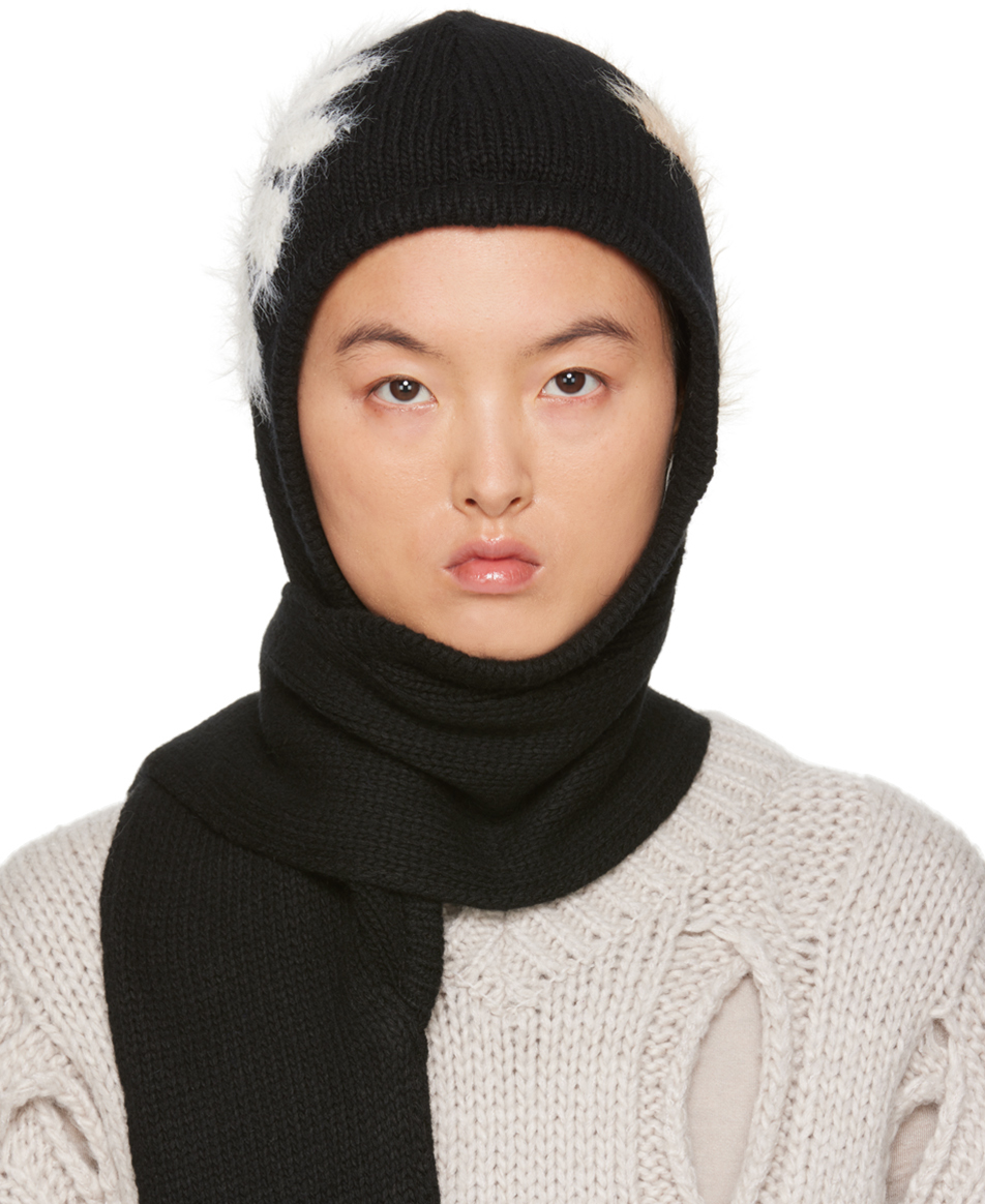 Open Yy Hooded Scarf - Black | Editorialist