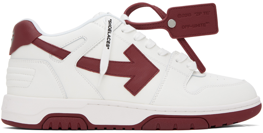 off white burgundy sneakers