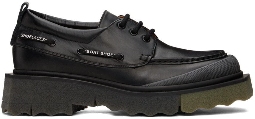 Off-White Sponge Boat Shoes In Black Military - 73% Off | Editorialist