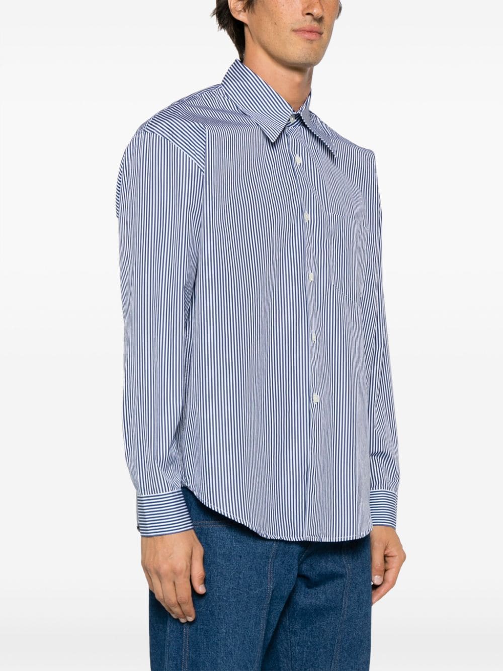 Our Legacy Coco 70s Striped Shirt In Blue - 45% Off | Editorialist