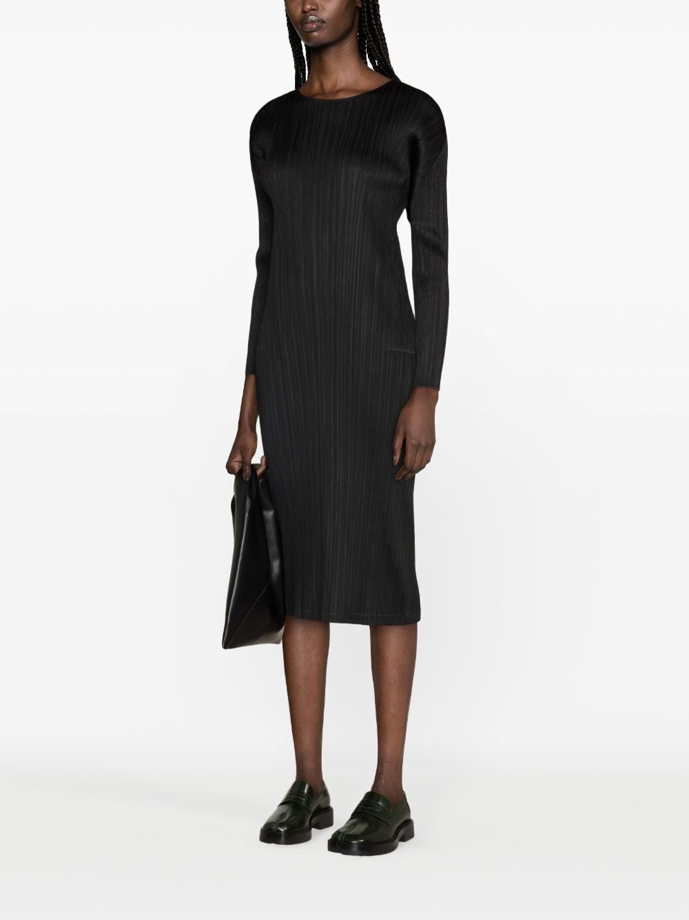 ISSEY MIYAKE Pleats Please Issey Miyake September Plissé-Satin Midi Dress