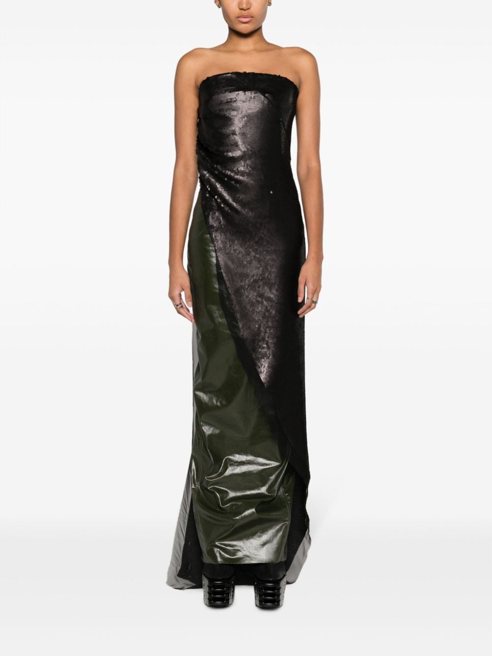 RICK OWENS luxor asymmetric sequinned top