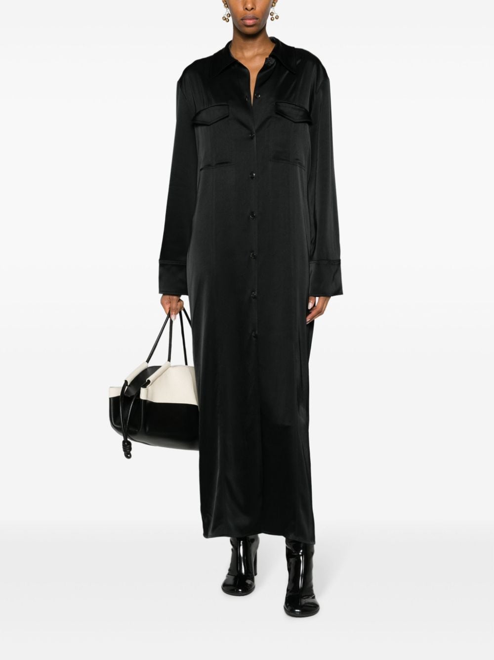 NANUSHKA Joann Satin Shirtdress