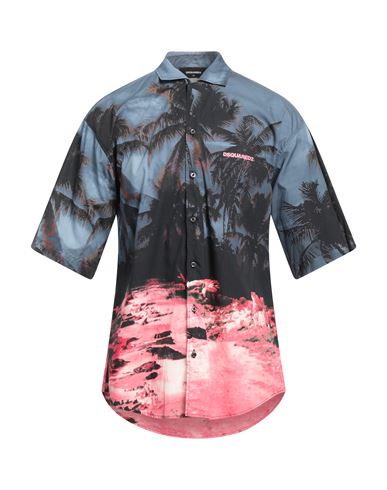 DSQUARED2 man shirt slate blue size 38 cotton