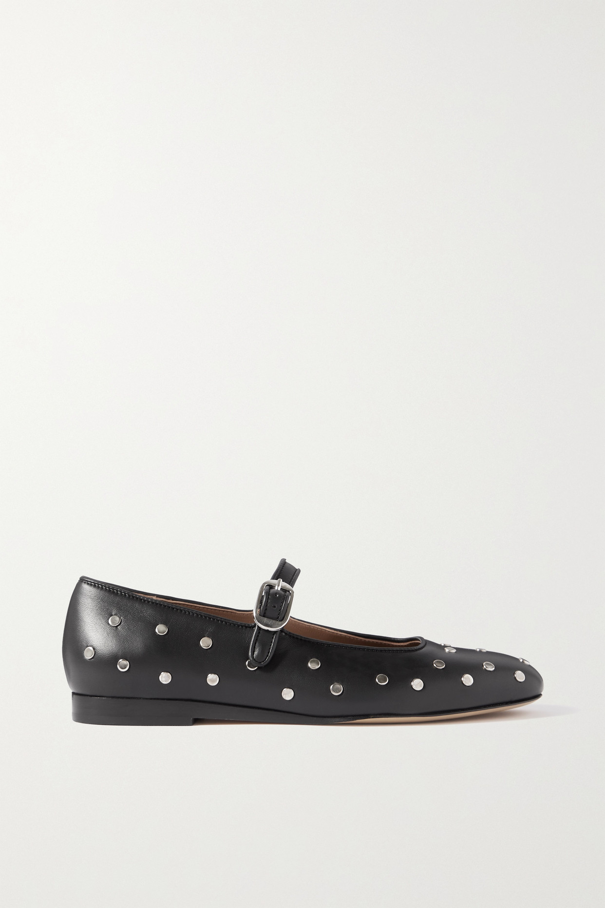 Buy Le Monde Beryl Studded Leather Mary Jane Ballet Flats - Black At 50 ...